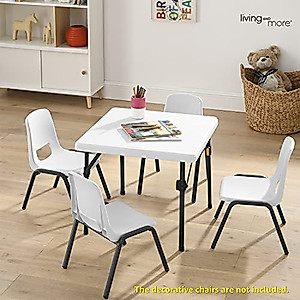 Living and More Kids Square Table, 24inch, White
