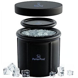 Polar Pod - Portable Insulated Ice Bath Tub for Recovery and Cold Water Therapy, Triple Insulated Walls for Prolonged Cold Temperature, Durable Nylon Fabric Design - 80 Gallon Capacity- W/Lid & Cover