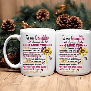 PerfectoStore Sunflower To My Daughter Never Forget That I Love You Mug – To My Dear Daughter In Law I Gave You My Amazing Son- Christmas presents gifts, Coffee Mug Birthday gifts 11oZ Coffee Cup