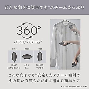 Panasonic NI-FS790 Clothes Steamer, 360° Powerful Steam (With 3 levels of temperature adjustment)100V Only Japan Import 2023 Model (Black)