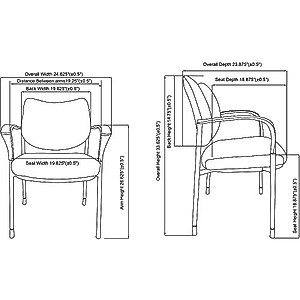 Lorell Fabric Back Guest Chair, 33.6" x 24.6" x 23.9", Black