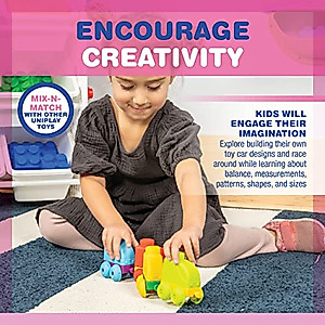 UNiPLAY Build Your Own Car Set, Building Block Car Toys for Motor Development, Sensory Learning, Educational Toy for 3 Years Old and Up (24 Piece-Set)