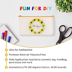 Deekypol Sublimation Makeup Bags Blanks, 24 Pack Sublimation Blanks Cosmetic Pen Case Pencil Bags - Multi Purpose Travel Canvas Zipper Bags DIY Heat Transfer (8.3×4.7 Inch)