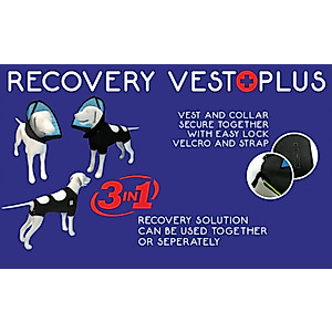 Calm Paws Recovery Vest Plus w Detachable Collar (XLarge)