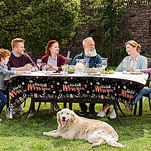 durony 2 Pieces We Will Miss You Plastic Tablecloth 54 x 108 Inch Retirement Themed Table Cover Rectangular Going Away Party Decorations Retirement Party Table Cloth, Rose Gold