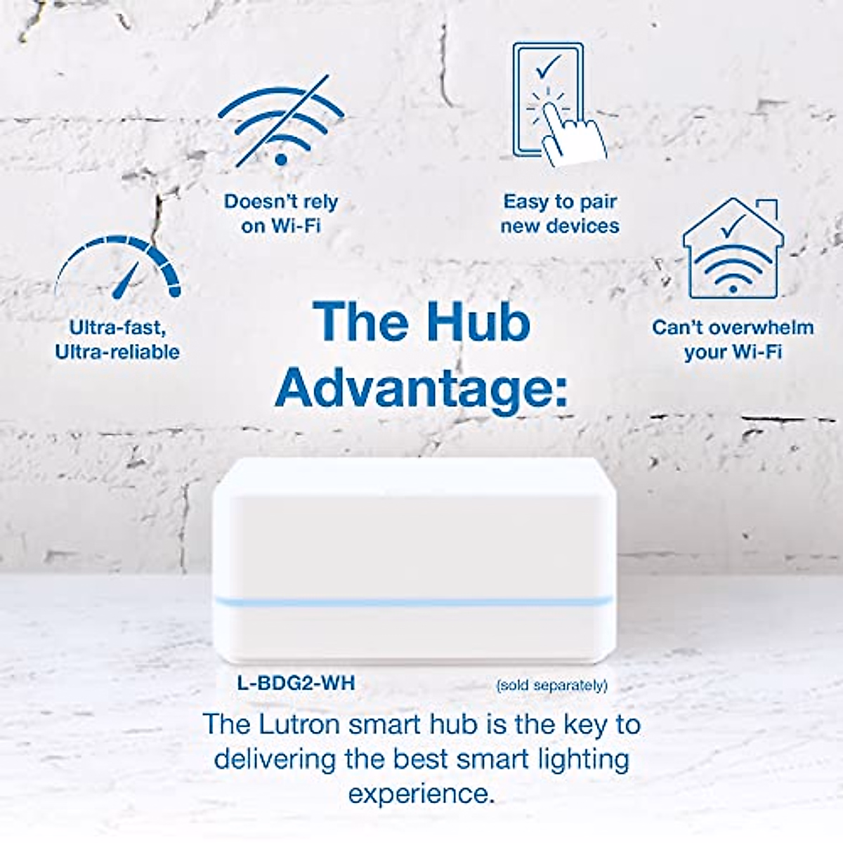 Lutron Caseta Original Smart Dimmer Switch (Lutron Smart Hub Required), for LED Lights, 150 Watt, Single-Pole/3-Way, No Neutral Required, PD-6WCL-IV, Ivory