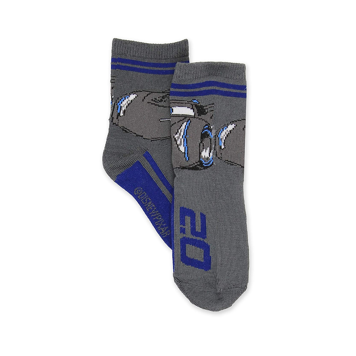 Disney Cars 3 Boys Toddler 5 pack Crew Socks (Shoe: 7-10 (Sock: 4-6), Grey/Multi Crew)