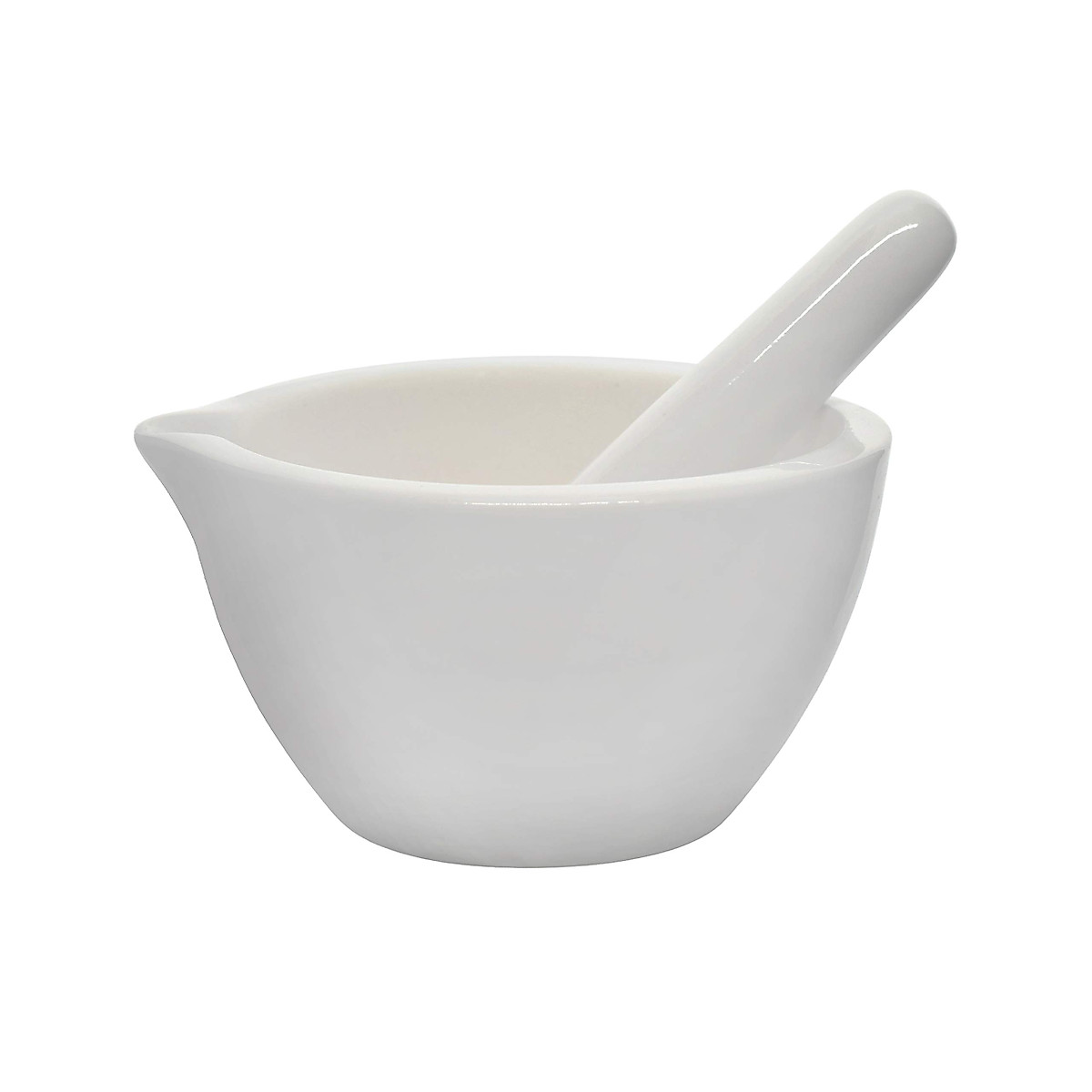 EISCO Porcelain Mortar & Pestle Set, 9oz (275ml) - Unglazed Grinding Surface - Excellent for Kitchen or Laboratory - Grinds Powdered Chemicals, Herbs & Spices - Pill Crusher - White