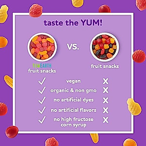 YumEarth Organic Tropical Fruit Snacks - Fruit Gummies Snack Packs, Gluten Free Snacks for Kids - Allergy Friendly, Non-GMO, Vegan, No Artificial Flavors or Dyes - 0.7 oz. (Pack of 35)