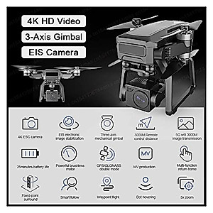 AFEBOO Drone with Camera for Adults - Foldable RC Drone with Rechargeable Battery, Altitude Hold, Headless Mode, HD 4K Dual Camera FPV Drone with GPS Positioning, Adult/Beginner Drone