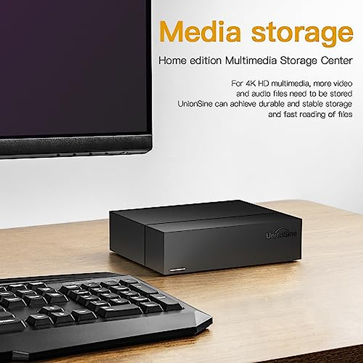 UnionSine 16TB 3.5" Desktop External Hard Drive USB3.2Gen2 Type-C HDD Storage Compatible for PC,TV, Desktop, Laptop(Black) HD3511