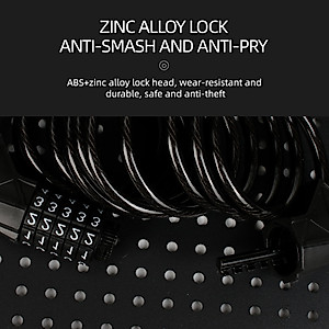 Aidoclip Heavy Duty Cable Lock - Anti Theft Bicycle and Waterproof Chain Lock for Versatile Use