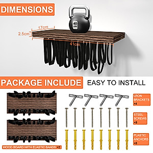 AUATRONNE Floating Bookshelves Set of 2, Solid Wood & Metal Bracket Wall Mount Bookshelf, Invisible Book Shelf Floating, DIY Room Decoration Hanging Bookshelf(17.5W*7D)