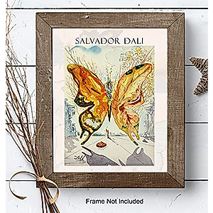 Salvador Dali Wall Art & Decor Print - Gallery Wall Art - Museum Poster - Modern Surrealism Wall Art - Contemporary Wall Art - Butterfly Picture - Living Room, Bedroom - Women, Men, Housewarming Gift