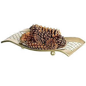 Creative Scents Schonwerk Diamond Lattice Decorative Table Decorations, Centerpieces for Dining/Living Room Table Decor Dish - Best Wedding/Birthday Gift (Gold & White)