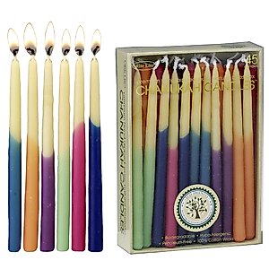 Rite Lite Premium Dripless Multicolor Hanukkah Candles - Colorful Bulk Pack of 45 - Decorative & Fits Most Menorahs Jewish Holiday Party Favors Accessories Decorations for All 8 Nights of Chanukah