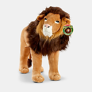 Melissa & Doug Standing Lion Lifelike Stuffed Animal with Full Mane, More Than 2 Feet Tall, Nearly Three Feet Long Brown