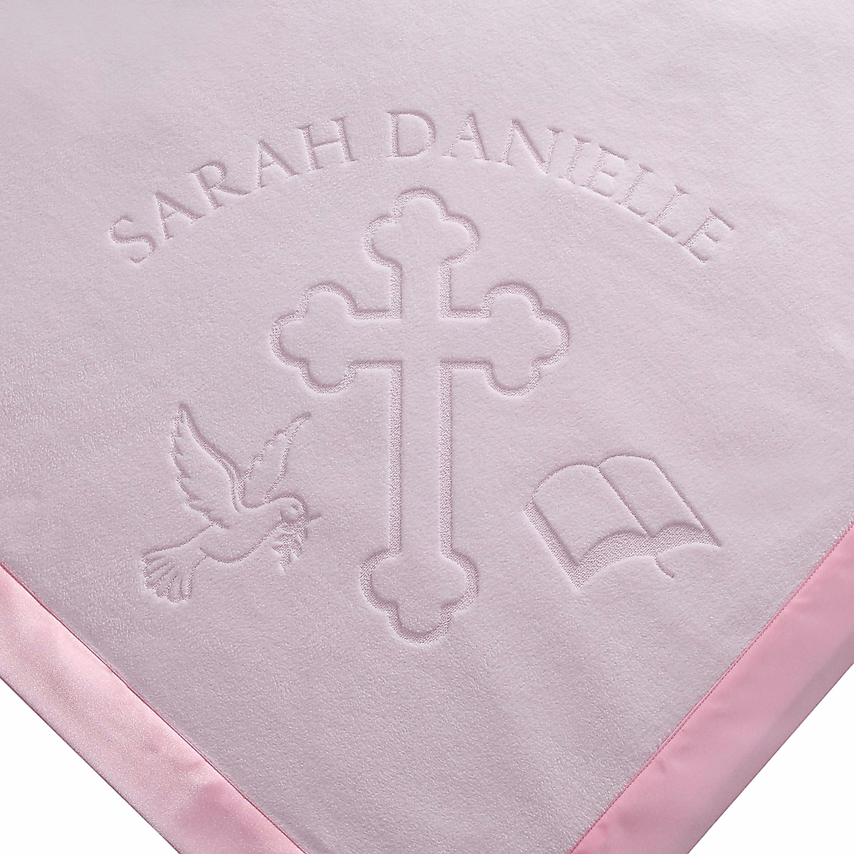 Custom Catch Personalized Baptism Baby Blanket Gift - Girl Name for Christening (Pink, 1 Text Line)
