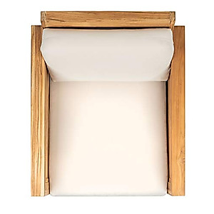 SAFAVIEH Couture Patio Guadeloupe Natural Brazilian Teak and White Outdoor Club Chair