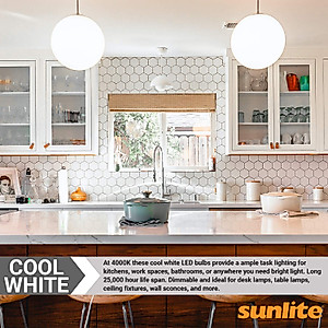 Sunlite 41137-SU LED A19 Standard Light Bulb, 5.5 (40 Watt Equivalent), 450 Lumens, Medium Base (E26), Dimmable, UL Listed, Energy Star, 6 Pack, 4000K Cool White