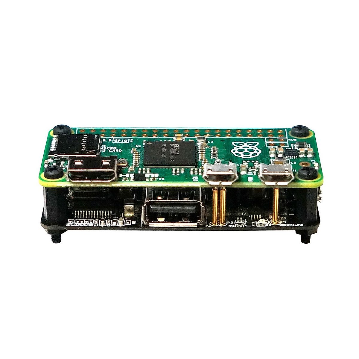 MakerSpot 4-Port Stackable USB Hub HAT for Raspberry Pi Zero V1.3 (with Camera Connector) and Pi Zero W /2W (with Bluetooth & WiFi)