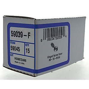 The Hillman Group 59045 Hinge Screw Cover Number 8/Number 10, White , 15-Pack