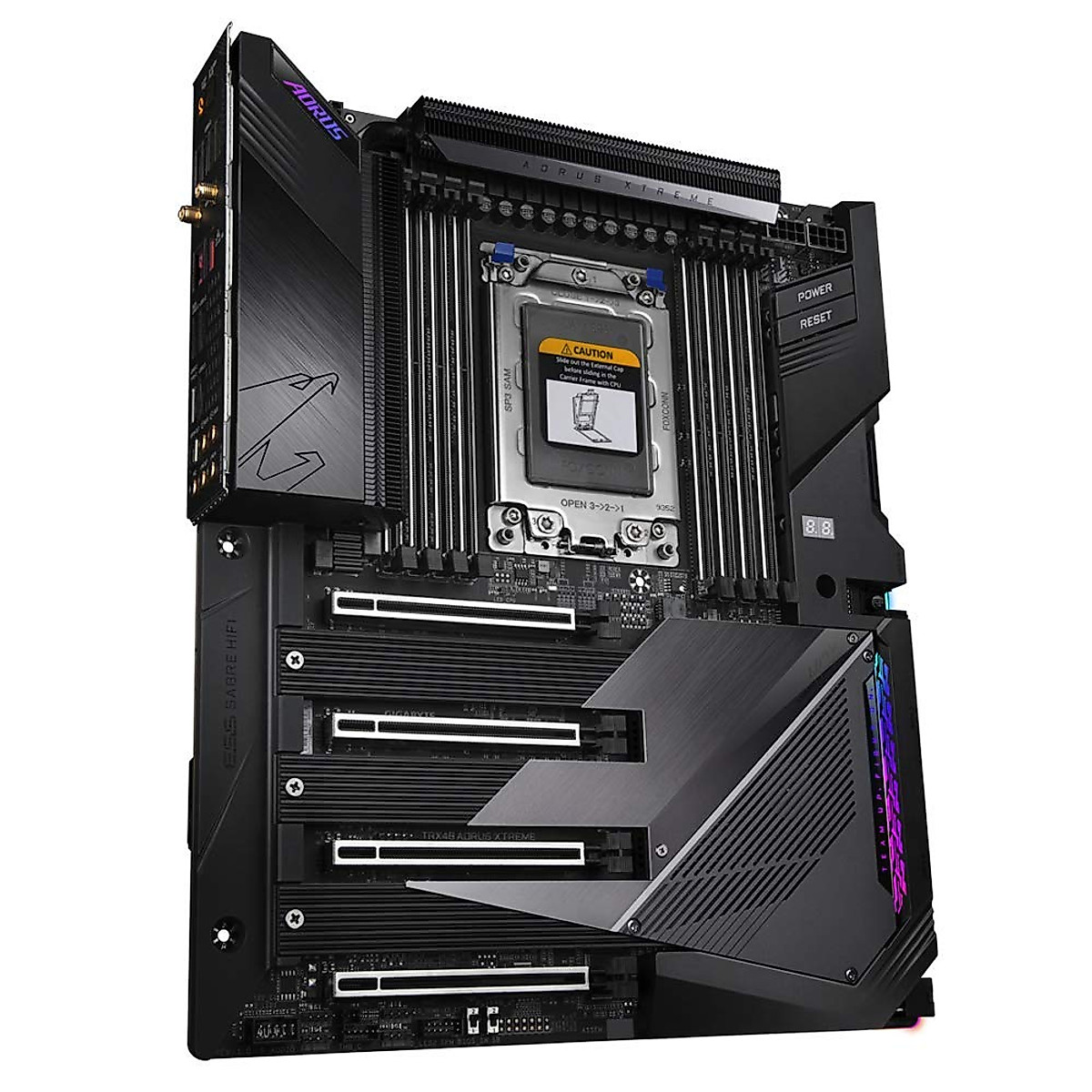 GIGABYTE TRX40 AORUS Xtreme (sTRX/AMD/TRX40/Fins-Array Heatsink/16+3 Phases Infineon Digital VRM/Gen 4 AIC with 4 X M.2 NVMe/Intel WiFi 6/Intel Dual 10GbE LAN/XL-ATX/Motherboard)