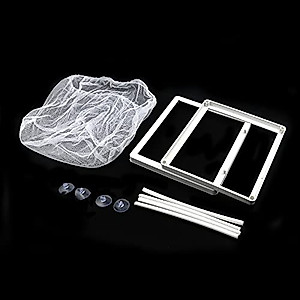 MY MIRONEY 6.3" x 5.63" x 6.22" Fish Incubator Mesh Box Aquarium Fish Breeder Box White Nylon Mesh Juvenile Fish Separation Net Fish Fry Hatchery with Suction Cups Pack of 2