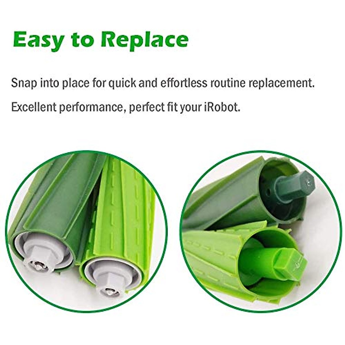 3 Set Dual Multi-Surface Rubber Roller Brushes Replacement Parts for irobot roomba I E and J Series i3 i3+ i6 i6+ i7 i7+ i8 i8+Plus i5 i5+ j5 j5+ E5 E6 E7 j7 j7+ (7550) Vacuum Cleaner
