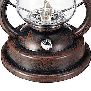 Solar Lantern Outdoor Hanging Solar Lights Dancing Flame Christmas Decor Vintage Led Waterproof Camping Lamps Landscape Decor for Table Patio Garden Yard Pathway Porch (Copper)