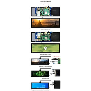 Waveshare 7.9inch Capacitive Touch Screen LCD Compatible with Raspberry Pi 5/4B/3B+/3A+/2B/B+/A+/Zero/Zero W/WH/Zero 2W CM3+/4 400×1280 Resolution HDMI IPS Supports Jetson Nano/Windows
