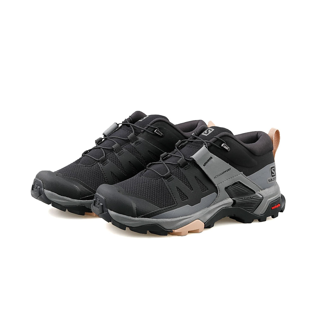 Salomon X ULTRA 4 Hiking Shoes for Women, Black/Quiet Shade/Sirocco, 8.5