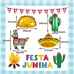 Mexican Fiesta Balloon Garland Arch Kit 142pcs Llama,Cactus ,Mexican Cinco de Mayo Sombrero Taco Balloon Mexican Fiesta Theme Birthday Party Decoration