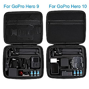 Hard Case for GoPro Hero 11/10/9/8/7/2018/6/5 Blcak/4 Silvery Action Camera, Accessories Carrying Storage Shoulder Bag with Strap