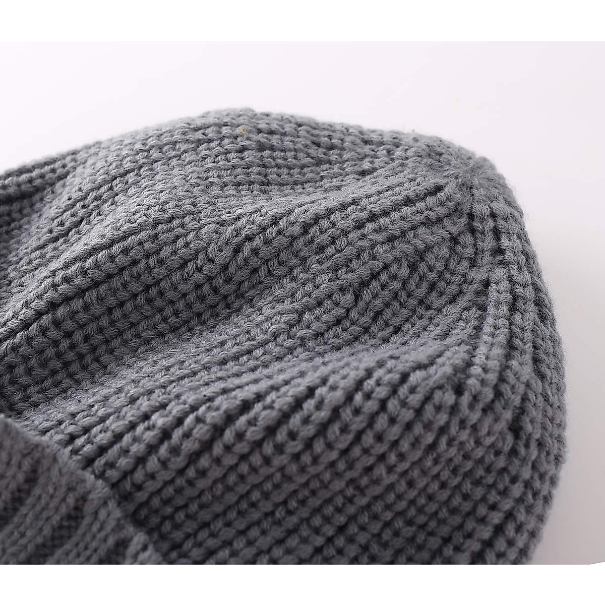 Home Prefer Men's Outdoor Newsboy Hat Winter Warm Thick Knit Beanie Cap with Visor (Light Gray)