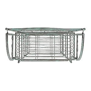 SAFAVIEH Outdoor Collection Amaris Victorian Antique Dark Green Wrought Iron 4-Tier Baker's Rack