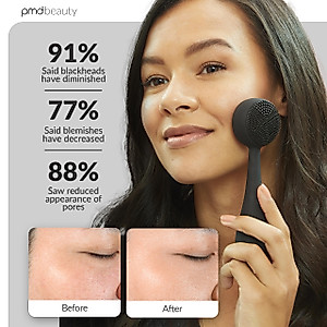 PMD Clean - Smart Facial Cleansing Device with Silicone Brush & Anti-Aging Massager - Waterproof - SonicGlow Vibration Technology - Clear Pores and Blackheads - Lift, Firm, and Tone Skin