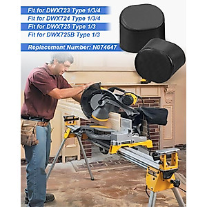 N074647 Table Saw Stand Foot Rubber Pad Replacement Fit for Dewalt DWX723 DWX724 DWX725 Series Miter Saw Stand Black Extended Lifespan Rubber Material for Most Floors 4Pack