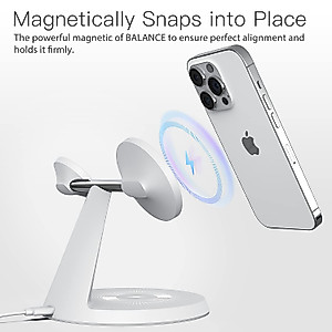 3 in 1 Charging Station for Apple Devices,Mag-Safe Charger Stand Fast Charging,Wireless Charger for iPhone 15/14/13/12 Series,Apple Watch Series 1-9/Ultra,AirPods Pro(30W USB Charger Included)