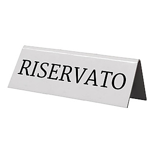 Securit Reservation Table Stands, Riservato-Italian (Set of 5), Acrylic, White