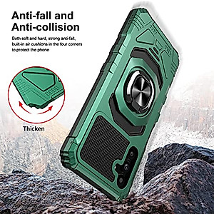 Ailiber Phone Case for Samsung Galaxy A04S, Samsung A13 5G Case with Screen Protector, Ring Kickstand for Magnetic Car Mount, Military Grade, Shockproof Rugged Protective Cover for Galaxy A04 S-Green