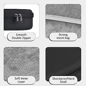 FILOTO Case for Airpods Max Headphones, Travel Carrying Case with Silicone Cover, Waterproof Storage Bag for AirPods Max Accessories(Black)