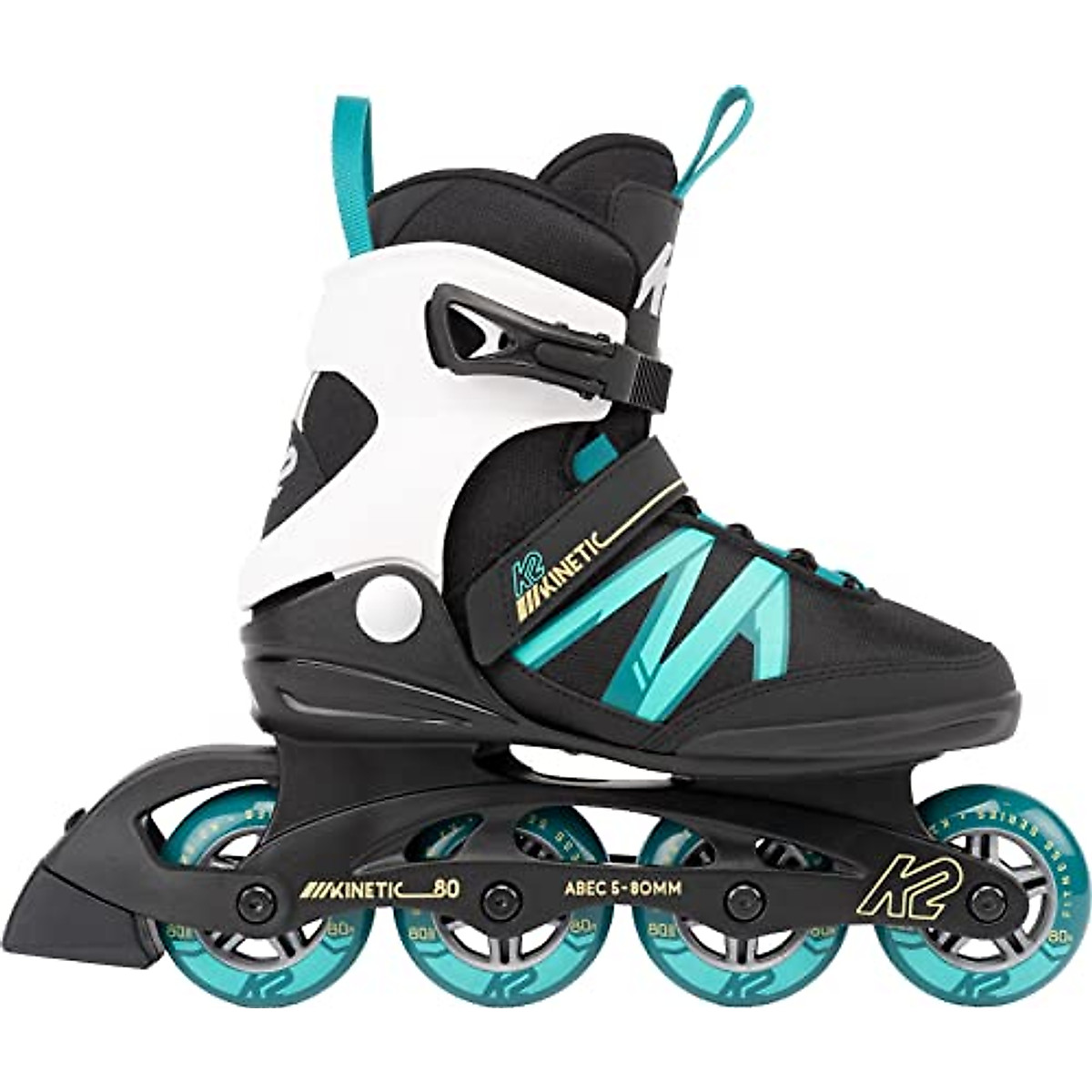 K2 Skate Kinetic 80, Black_Turquoise, 9.5
