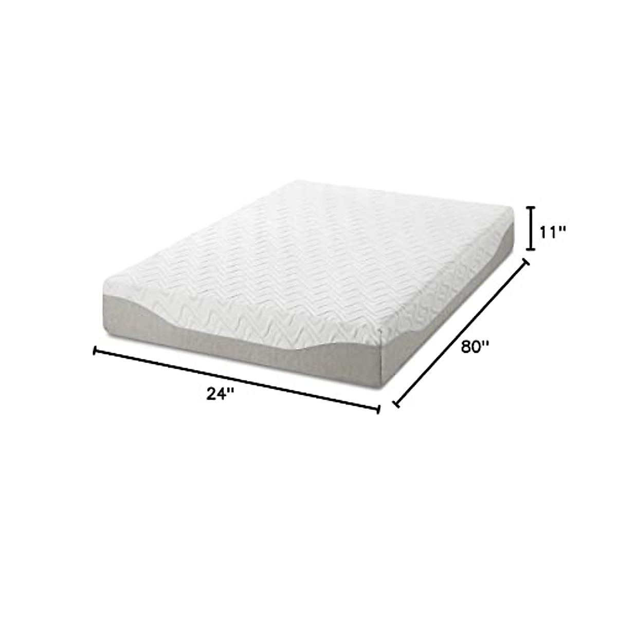 Best Price Mattress 11" Gel Infused Memory Foam Mattress, King Whtie