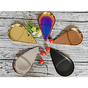 Stainless Steel Spoon Rest for Stove Top, Cute Spoon Rest for Kitchen Counter, Cooking Spoon Holder for Kitchen Counter, Utensil Rest for Spoon Spatula Ladle or Tong, 1 PCS (Raindrop, Rose Gold)