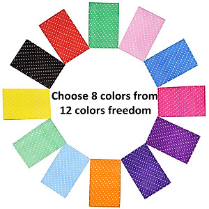 BBTO 24 Pieces Dot Paper Bags Party Gift Grocery Bag Lunch Flat Bottom Craft Paper Bags, Multicolor