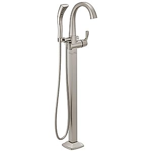 Delta DT4777SSFL Stryke Floor Mounted Tub Filler with Integrated Diverter and Hand Shower - Less Rough In Stainless