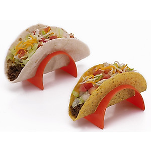 Taco Holder (8 pack) - Stand for Tacos, Soft & Hard Shells for Fill & Serve Without Mess, Plastic Server Set, Dishwasher Safe and Best for Kids, BBQ or a Party - Filling & Serving Rack, by Jokari