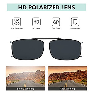 Eyekepper Polarized Lenses Clip On Sunglasses Grey Lens