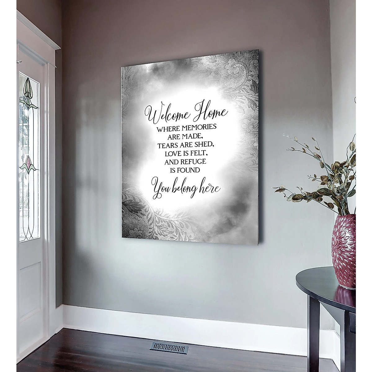 Sense of Art | Welcome Home Where Memories Are Made | Home Sign | Wall Signs With Quotes | Home Sign Decor |Wall Decor For Living Room | Home Wall Decals | Rustic Art (Grey, 30x40)…